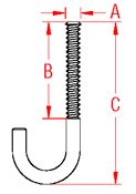 1/2" Stainless J-Bolt | Bosun Supplies
